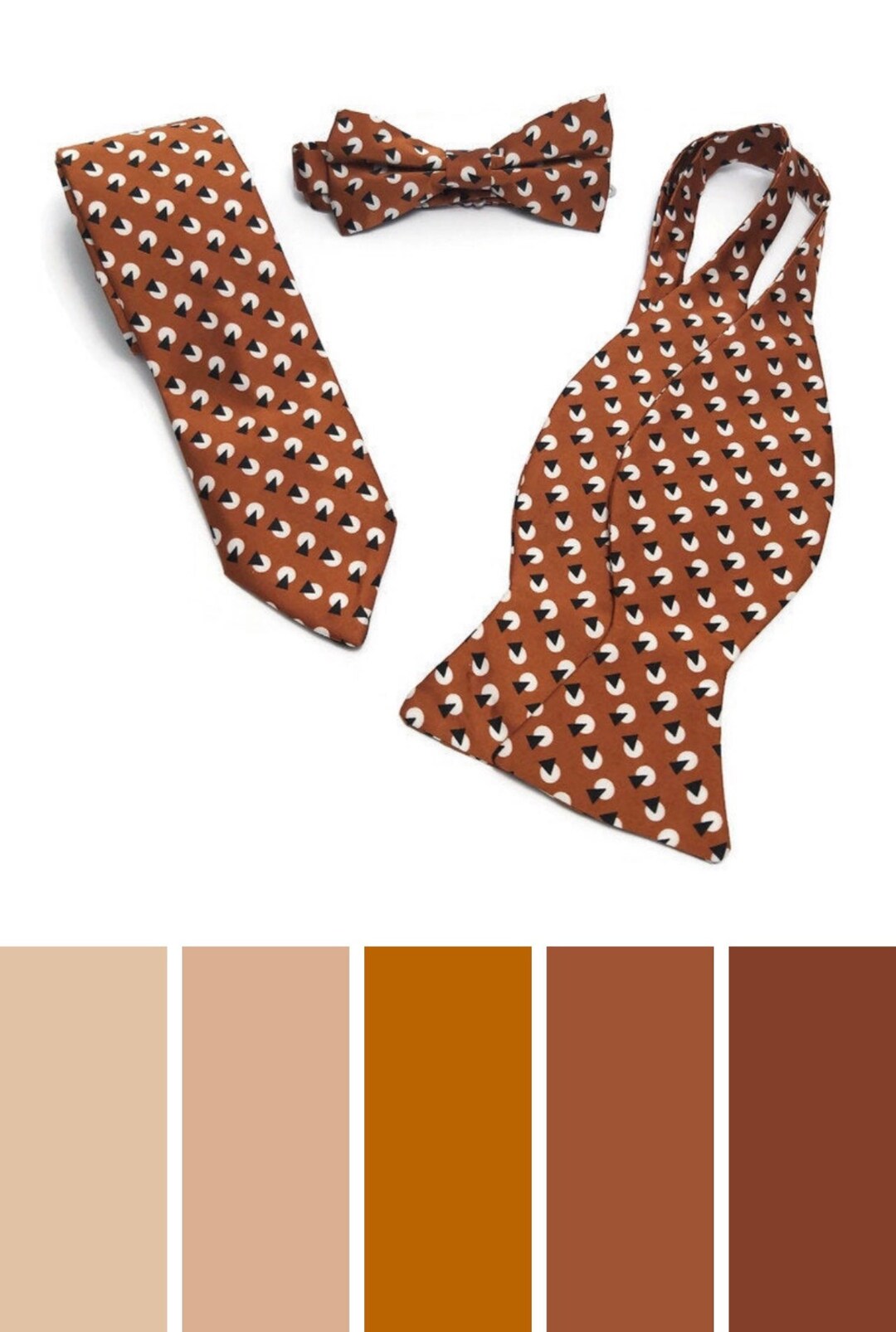 Rust Narrow Neck Tie Terracotta Wedding Copper Brown Fall Wedd Ideas ...