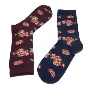 Set of 6 GROOMSMEN Proposal Socks,floral Socks Men,personalized Gift ...