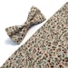 ECRU Beige BROWN Floral Bow Tie Groom Narrow Necktie Groomsmen - Etsy