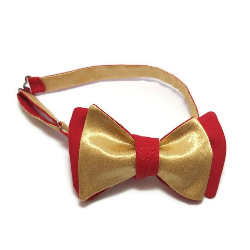 GOLD and RED Weddingbow Tie GOLD Suspendersringbearer - Etsy