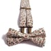 ECRU Beige BROWN Floral Bow Tie Groom Narrow Necktie Groomsmen - Etsy