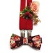 Bordo Roses Tie Matching Bow Tie Burgundyredemerald - Etsy