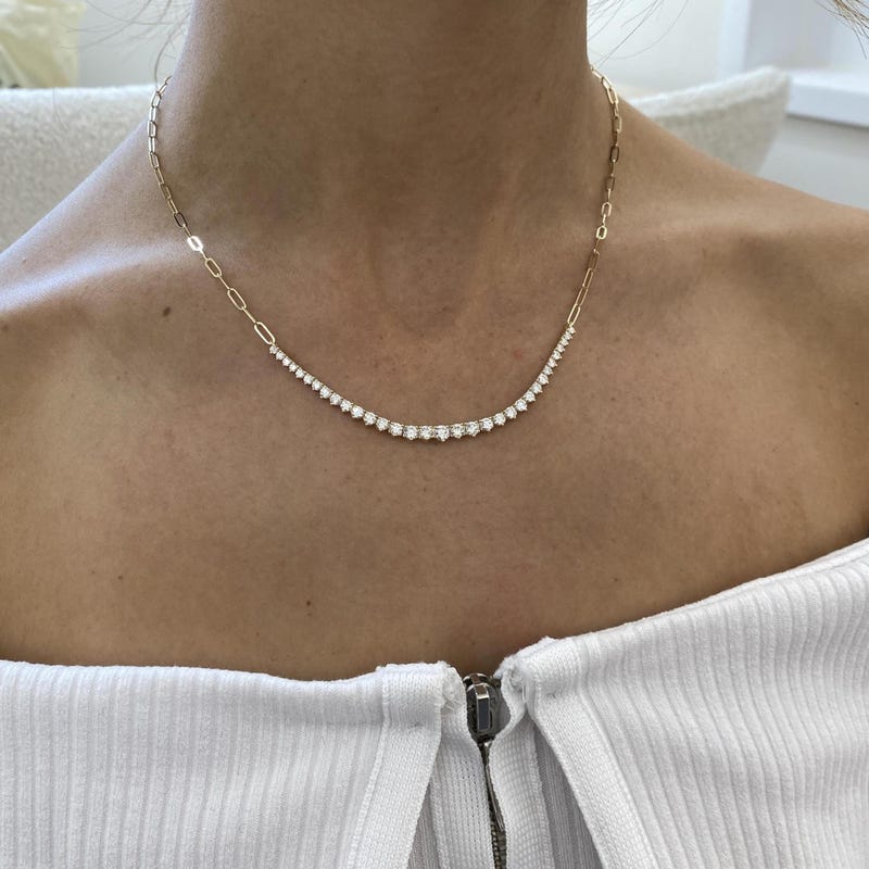 Graduated Diamond Necklace - Etsy