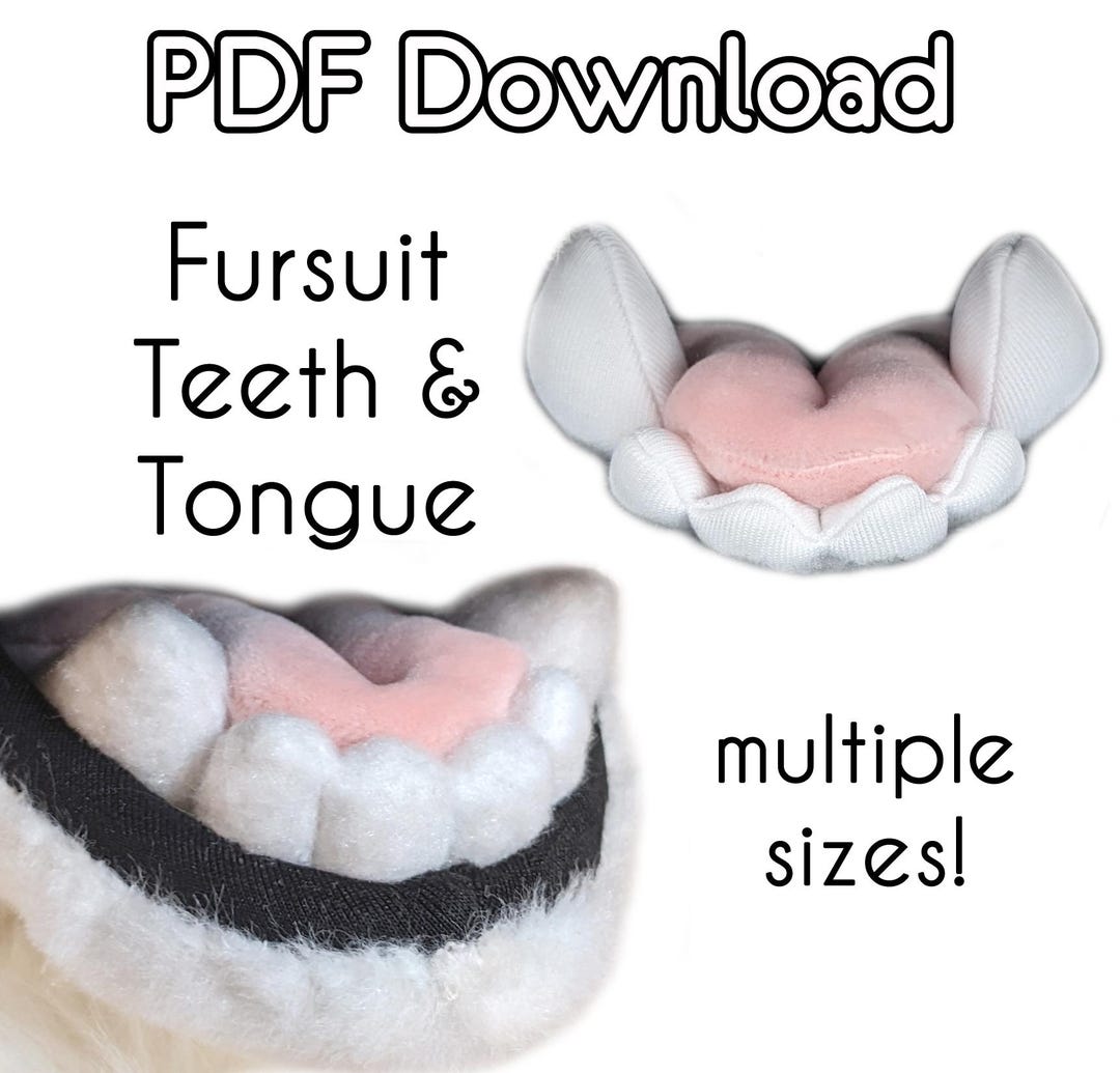 Fursuit Sewing Pattern - Teeth Tongue Fangs With Tutorial Digital ...