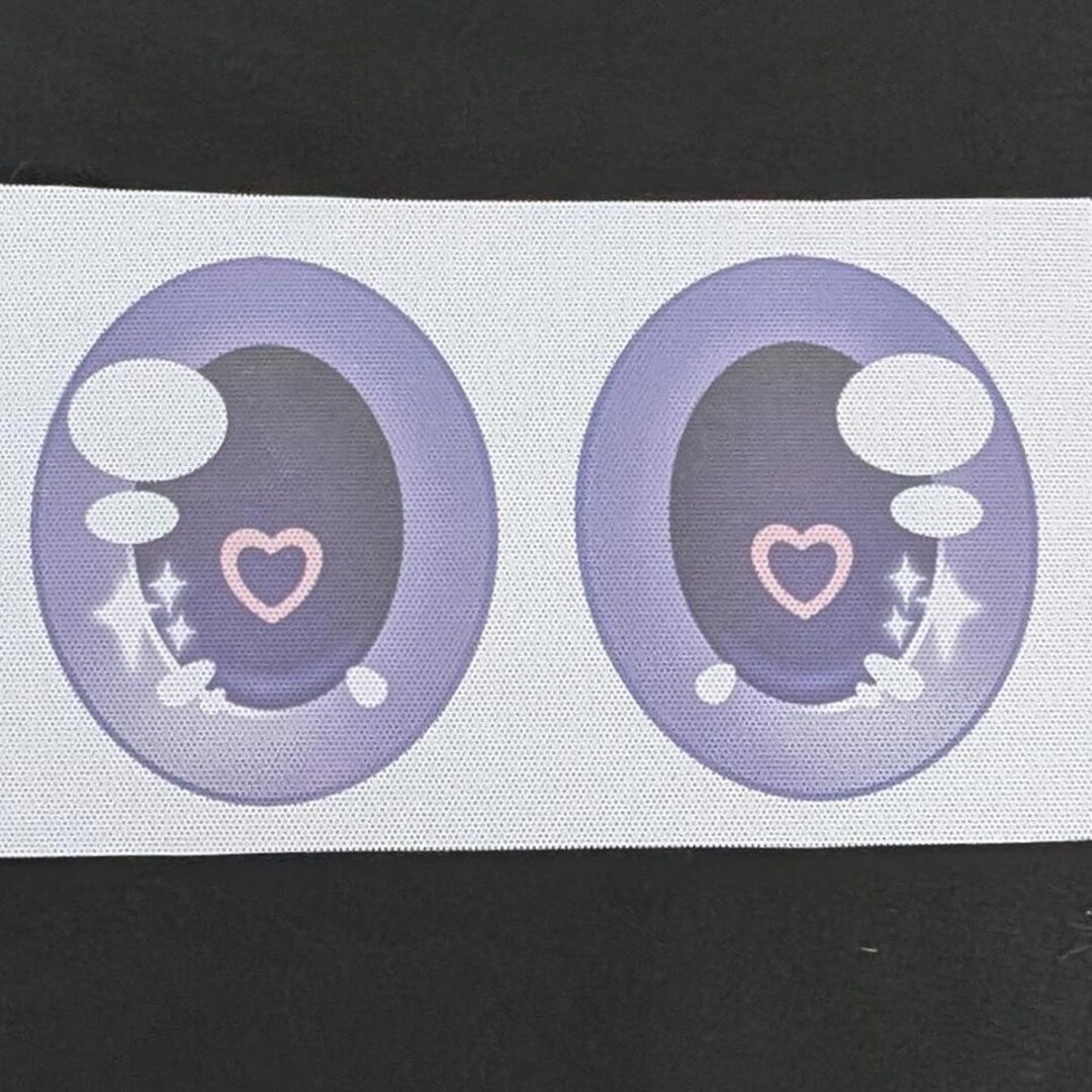 Fursuit Eye Mesh Dye Sublimated - Lavender Oval Iris Heart Black Back ...