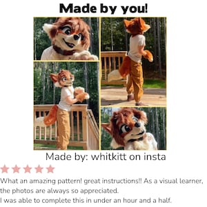Fursuit Neck Pattern Tutorial - Hood Head Back Lining 4 Sizes Sewing ...