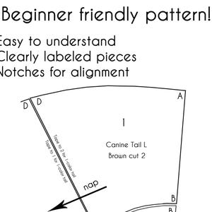 Fursuit Sewing Pattern - Tail Canine Large 29 Inch With Tutorial ...
