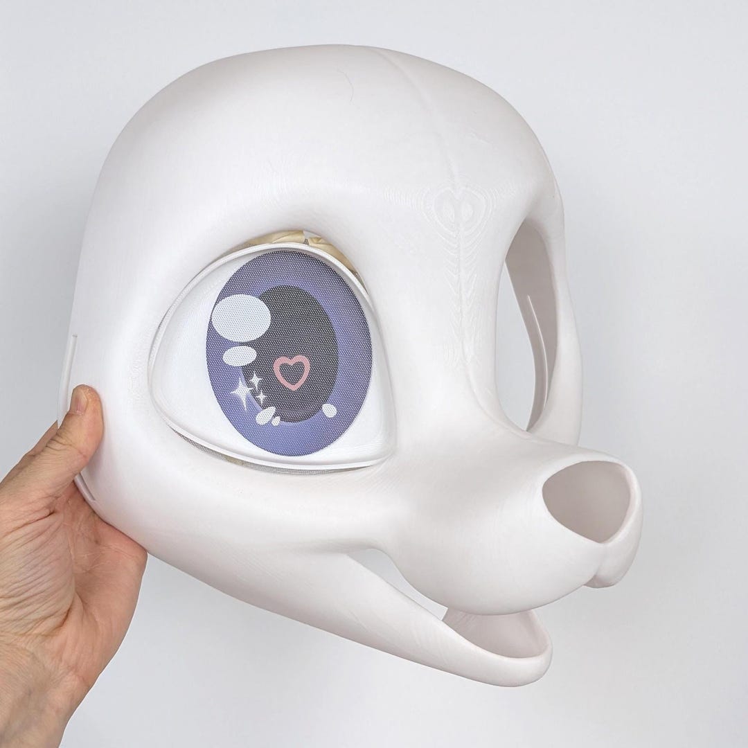 Fursuit Head Base - Happy Canine Small Muzzle 3d Print PLA - Furry ...