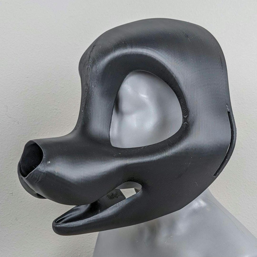 Fursuit Head Base - Toony Canine Large Muzzle 3d Print PLA - Furry Dog ...