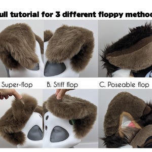 Fursuit Sewing Pattern - 2 Ear PDF Bundle Floppy Puppy Dog Canine Ears 3 Flop Styles Full ...