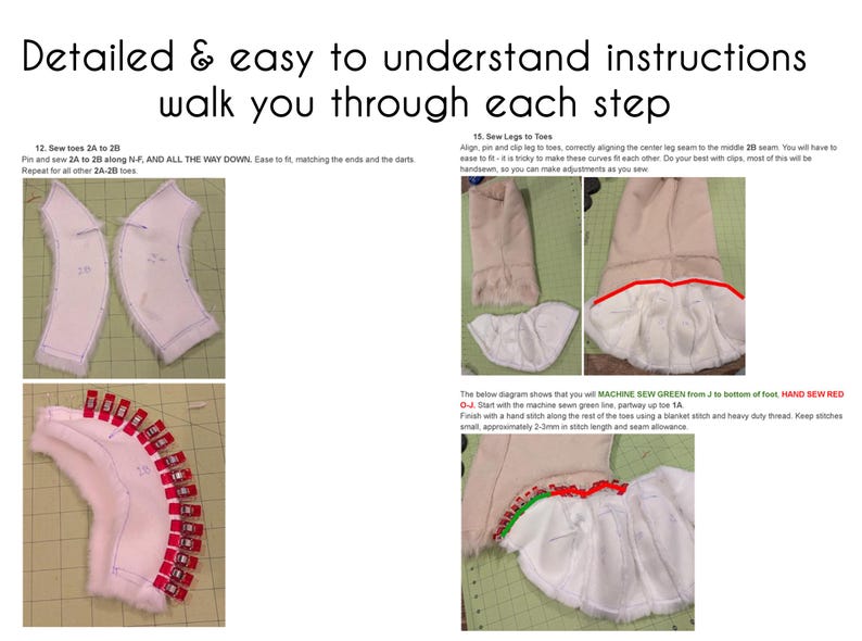 Fursuit Sewing Pattern - Digigrade Feet Paws Stuffing Style PDF Indoor ...