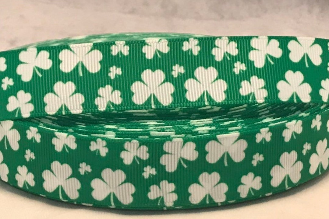 Shamrock Ribbon 7/8-inch Grosgrain Ribbon St. Patrick's Day Ribbon - Etsy