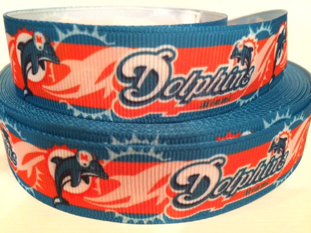 Dolphins Ribbon 7/8 Grosgrain Ribbon Football Ribbon Miami Dolphins - Etsy