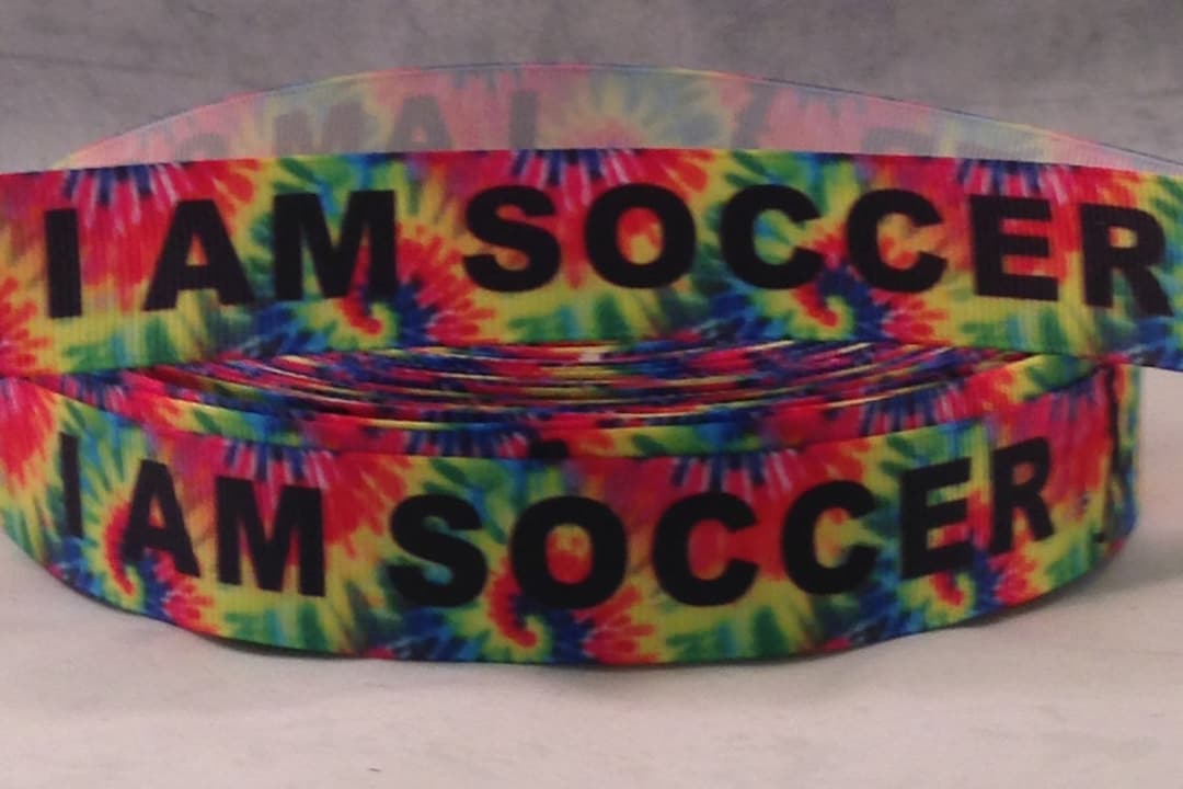 Soccer Ribbon 7/8 Grosgrain Ribbon tye Dye Ribbon - Etsy