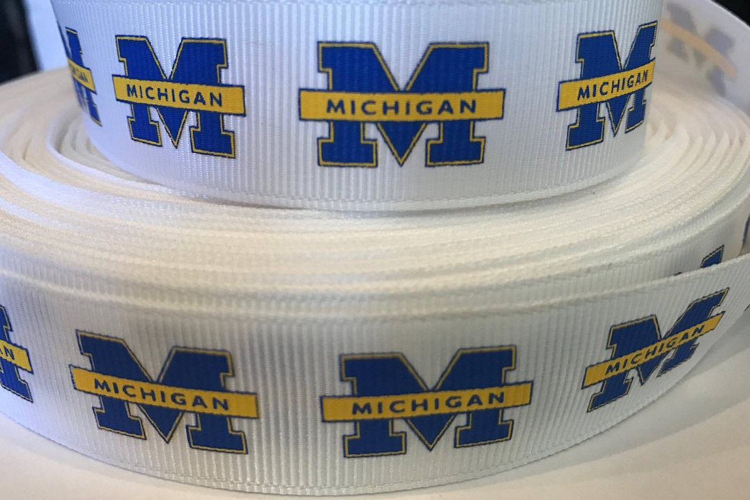 Michigan Ribbon 7/8 Inch Grosgrain Ribbon College Sports Ribbon ...