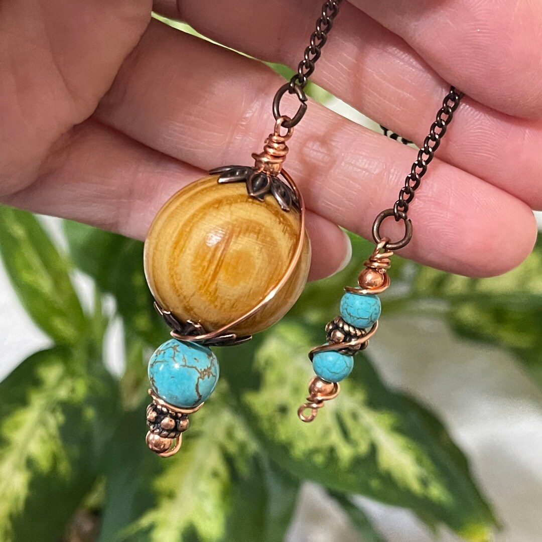 Wood Dowsing Pendulum, Dowsing Rod, Divination, Yoga Pendulum, Energy ...