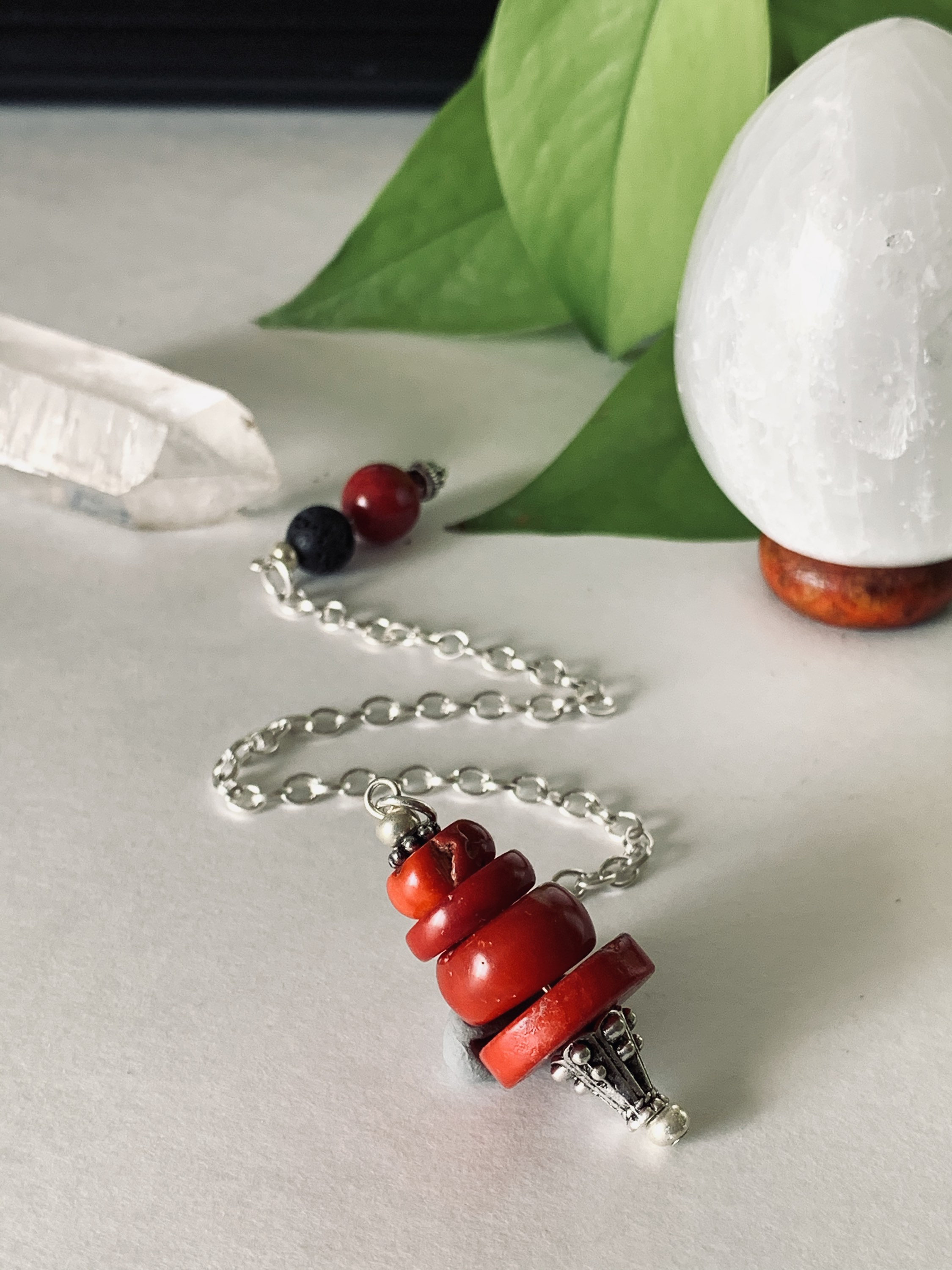 Gemstone Pendulum Red Coral Pendulum Hypnosis Dowsing | Etsy