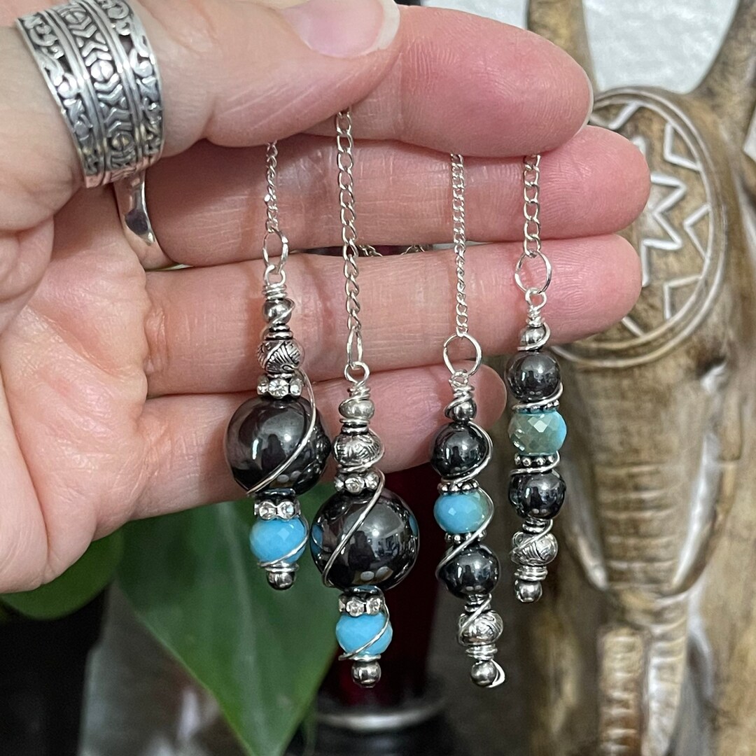 Hematite Pendulum, Dowsing Rod, Grounding Reiki Chakra Pendulum, Energy ...