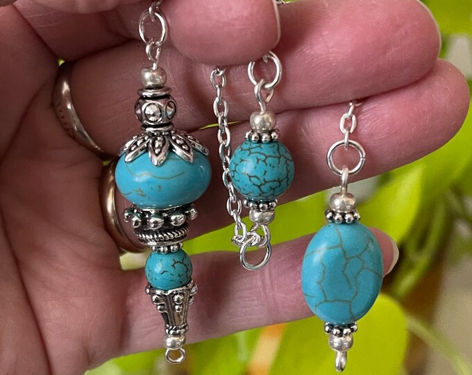 Turquoise Silver Dowsing Pendulum, Dowsing Rod, Energy Healing Pendulum ...