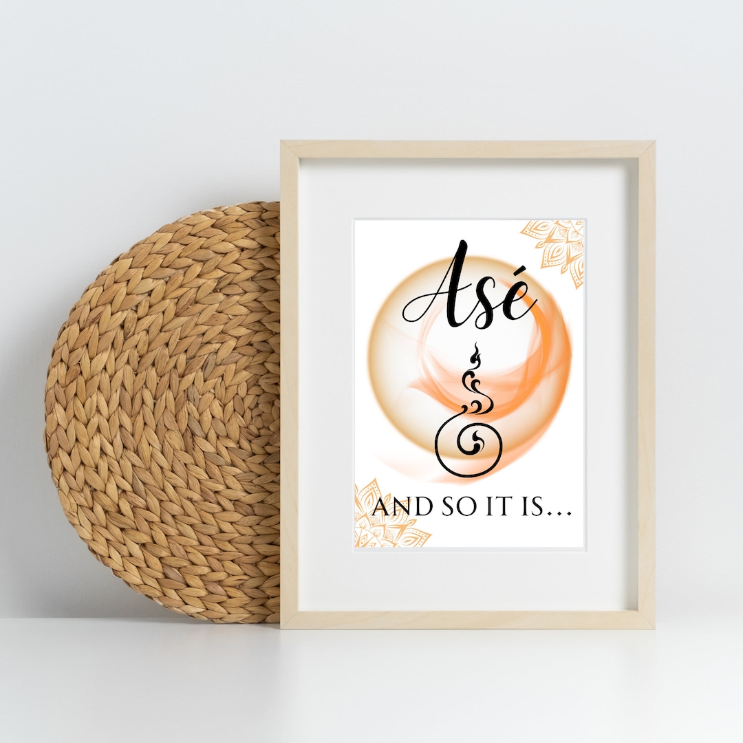 Asé Poster, Asé Wall Art Digital Print, Yoga Poster, Meditation Art ...