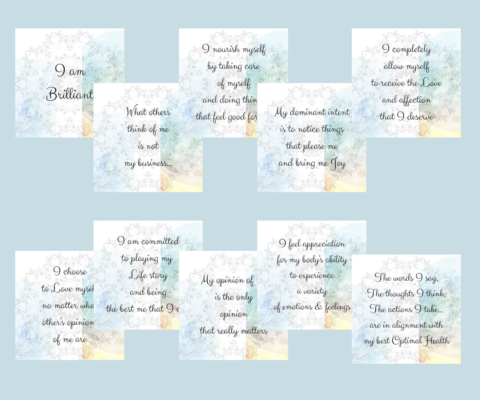 40 Self Love Affirmation Cards Printable Positive Quotes - Etsy