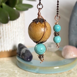 Wood Dowsing Pendulum, Dowsing Rod, Divination, Yoga Pendulum, Energy ...