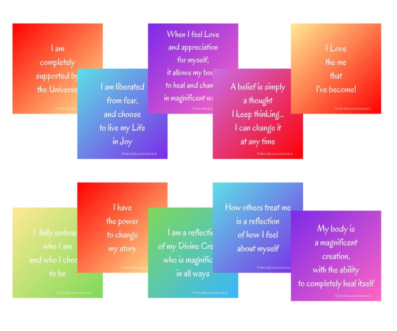 40 Affirmation Cards Printable Inspirational Cards - Etsy