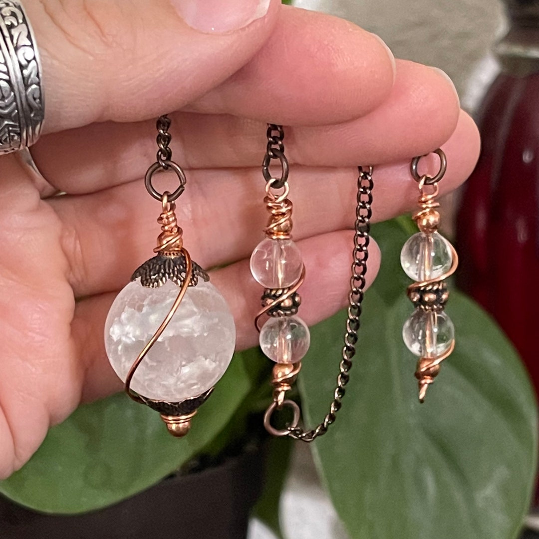 Quartz Crystal & Copper Dowsing Pendulum: Spiritual Awakening Chakra ...