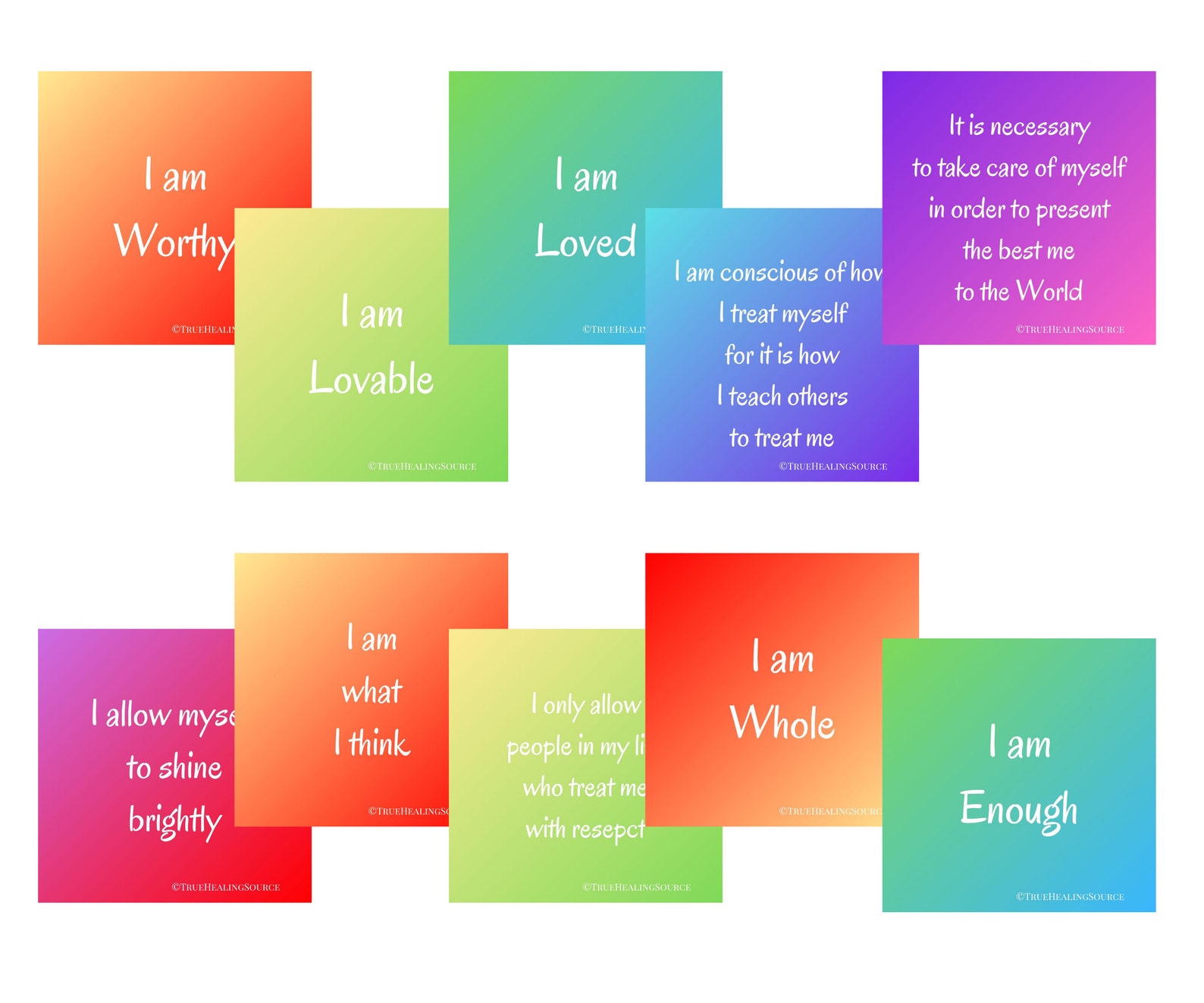 40 Affirmation Cards Printable Inspirational Cards - Etsy