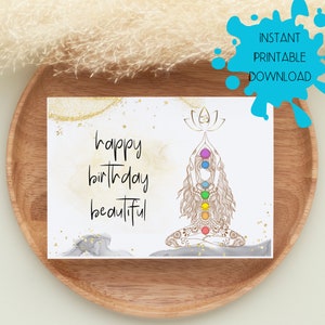Printable Birthday Card, Instant Download Happy Birthday Beautiful Card ...