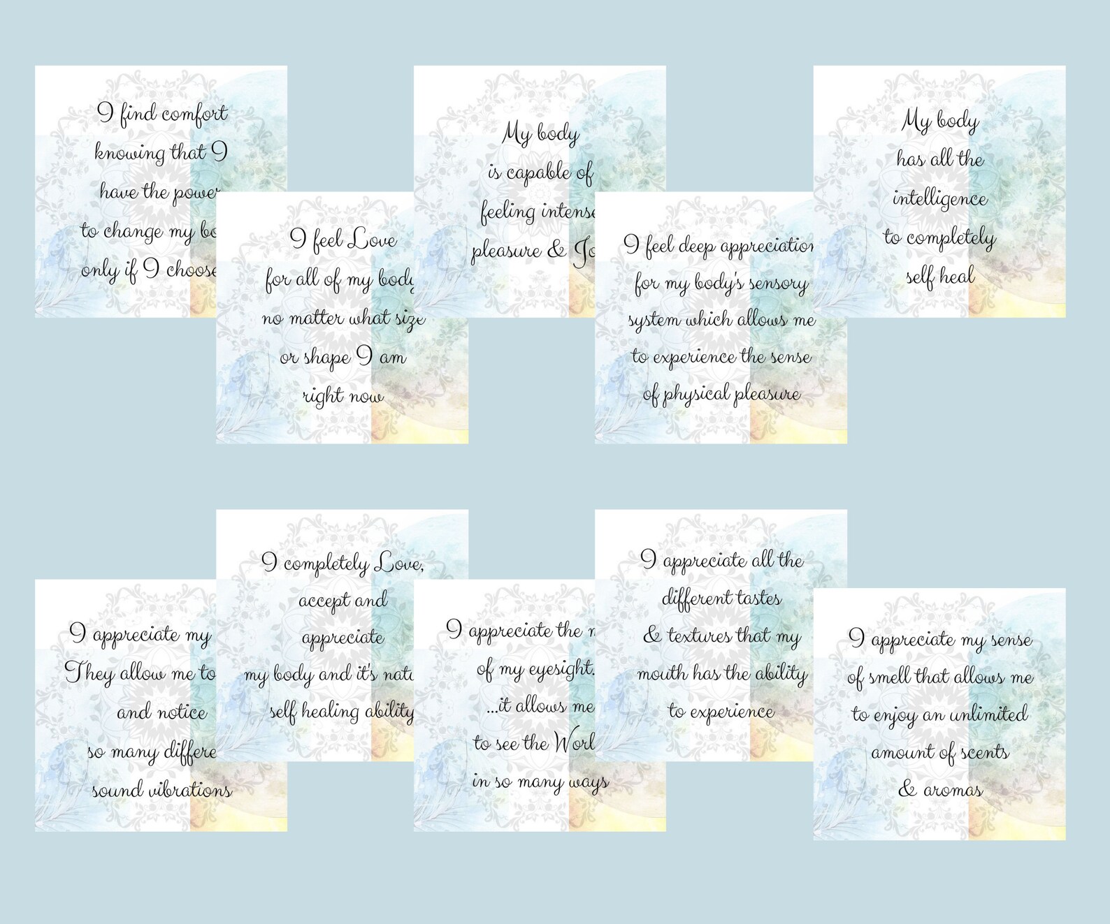 40 Self Love Affirmation Cards Printable Positive Quotes | Etsy