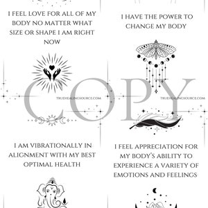 40 Printable Self Love Affirmation Cards, Body Positive, Self Worth ...