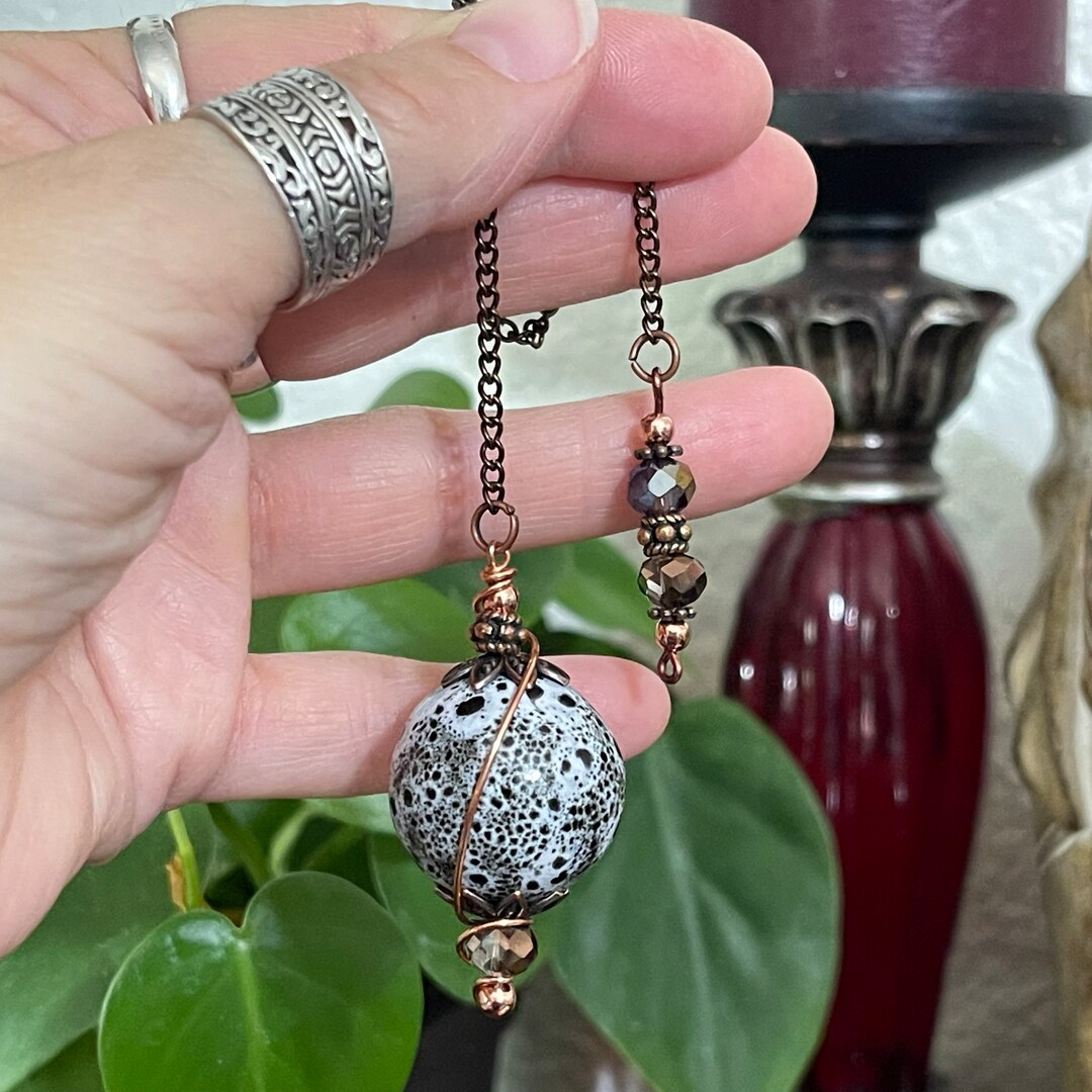 Heavy Ceramic Dowsing Pendulum, Dowsing Rod, Charka Healing Pendulum ...