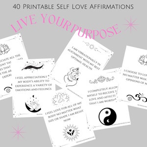 40 Printable Self Love Affirmation Cards, Body Positive, Self Worth ...