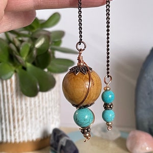 Wood Dowsing Pendulum, Dowsing Rod, Divination, Yoga Pendulum, Energy ...