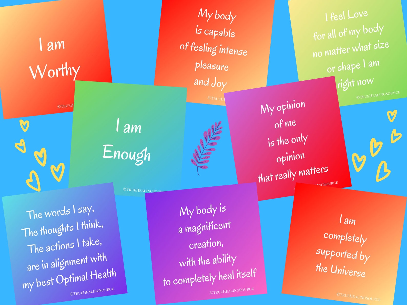 40 Affirmation Cards Printable Inspirational Cards - Etsy