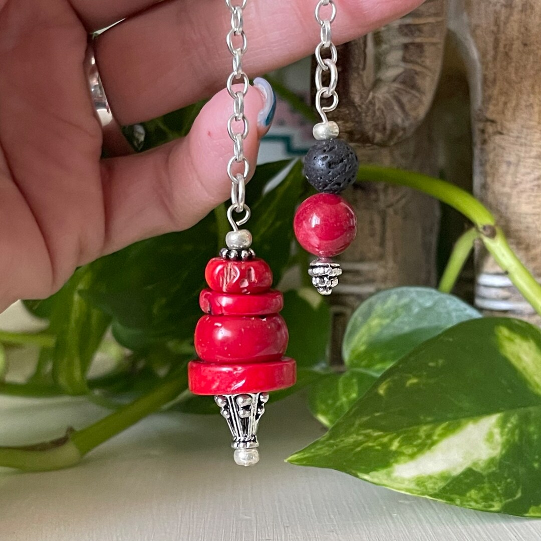 Gemstone Pendulum | Red Coral Pendulum | Hypnosis | Dowsing Pendulum ...
