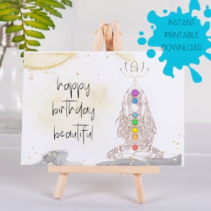 Printable Birthday Card, Instant Download Happy Birthday Beautiful Card ...