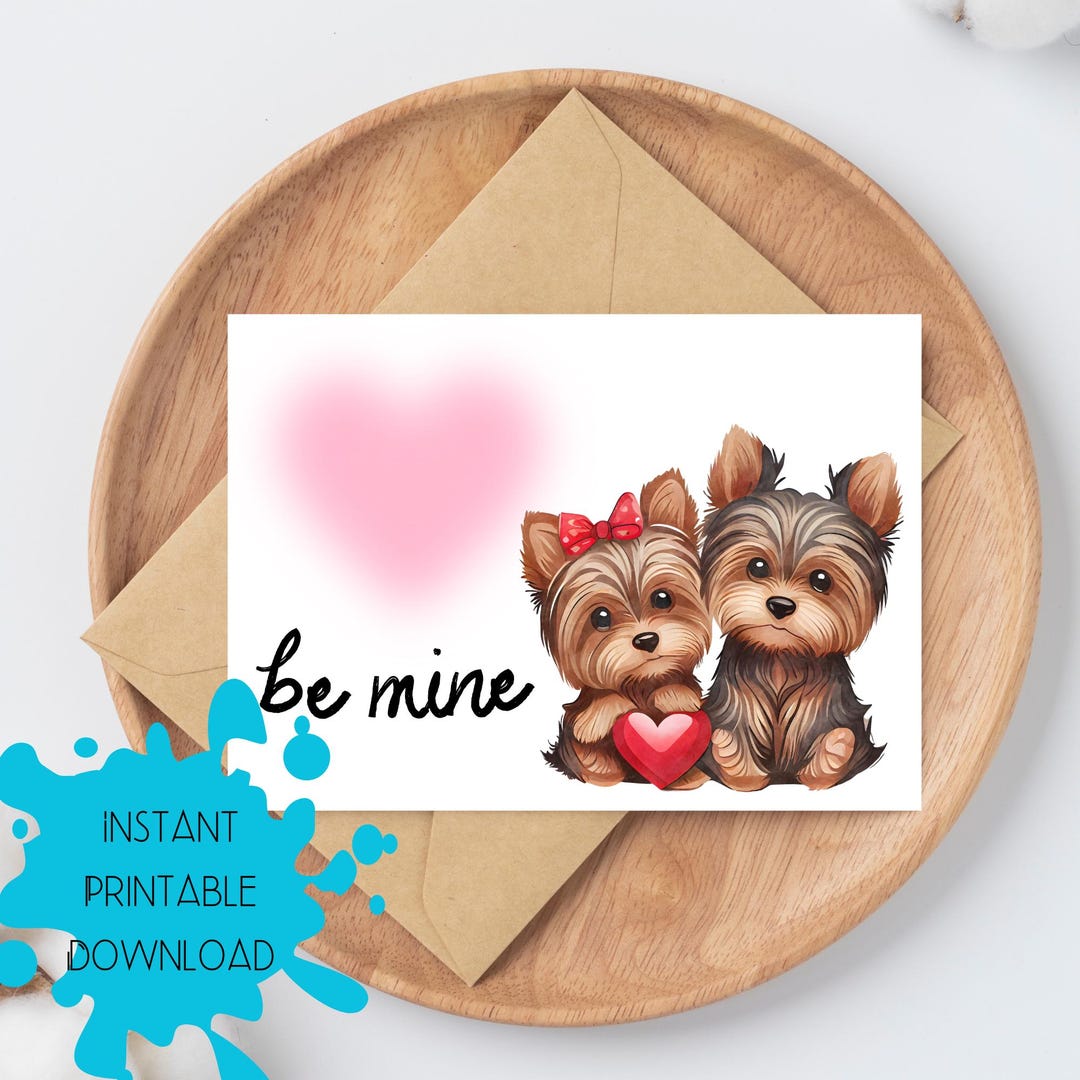 Digital Download Printable Be Mine Card, Happy Valentine's Card ...