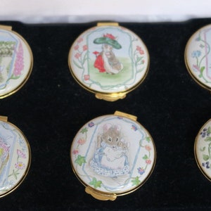 Crummles Royal Doulton Set 6 Beatrix Potter Enamel Trinket Boxes Ltd Ed ...