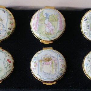 Crummles Royal Doulton Set 6 Beatrix Potter Enamel Trinket Boxes Ltd Ed ...