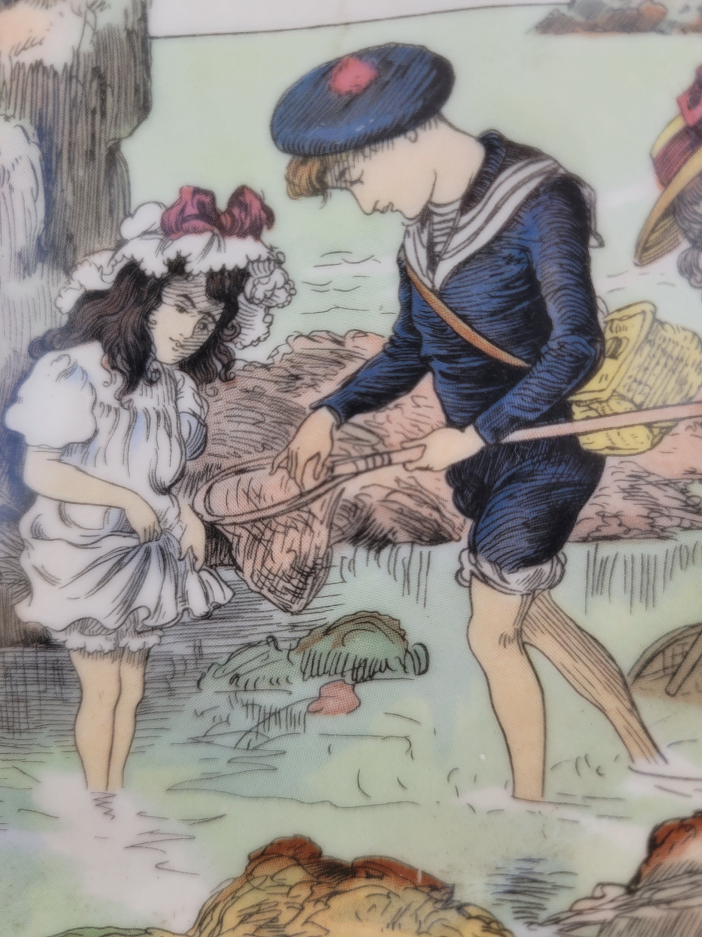 Edwardian Children Playing Seaside Plate - Etsy