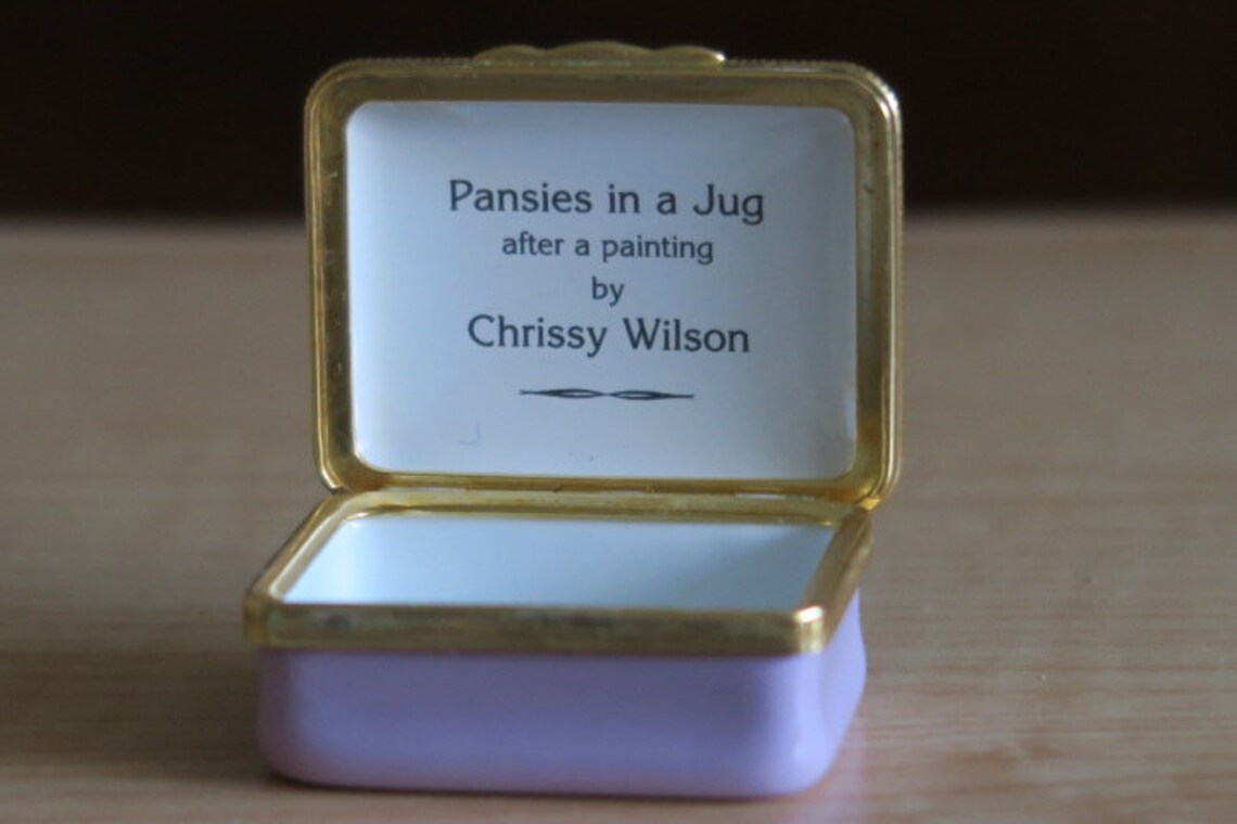 Halcyon Days Pansies in a Jug Enamel Box Chrissy Wilson - Etsy
