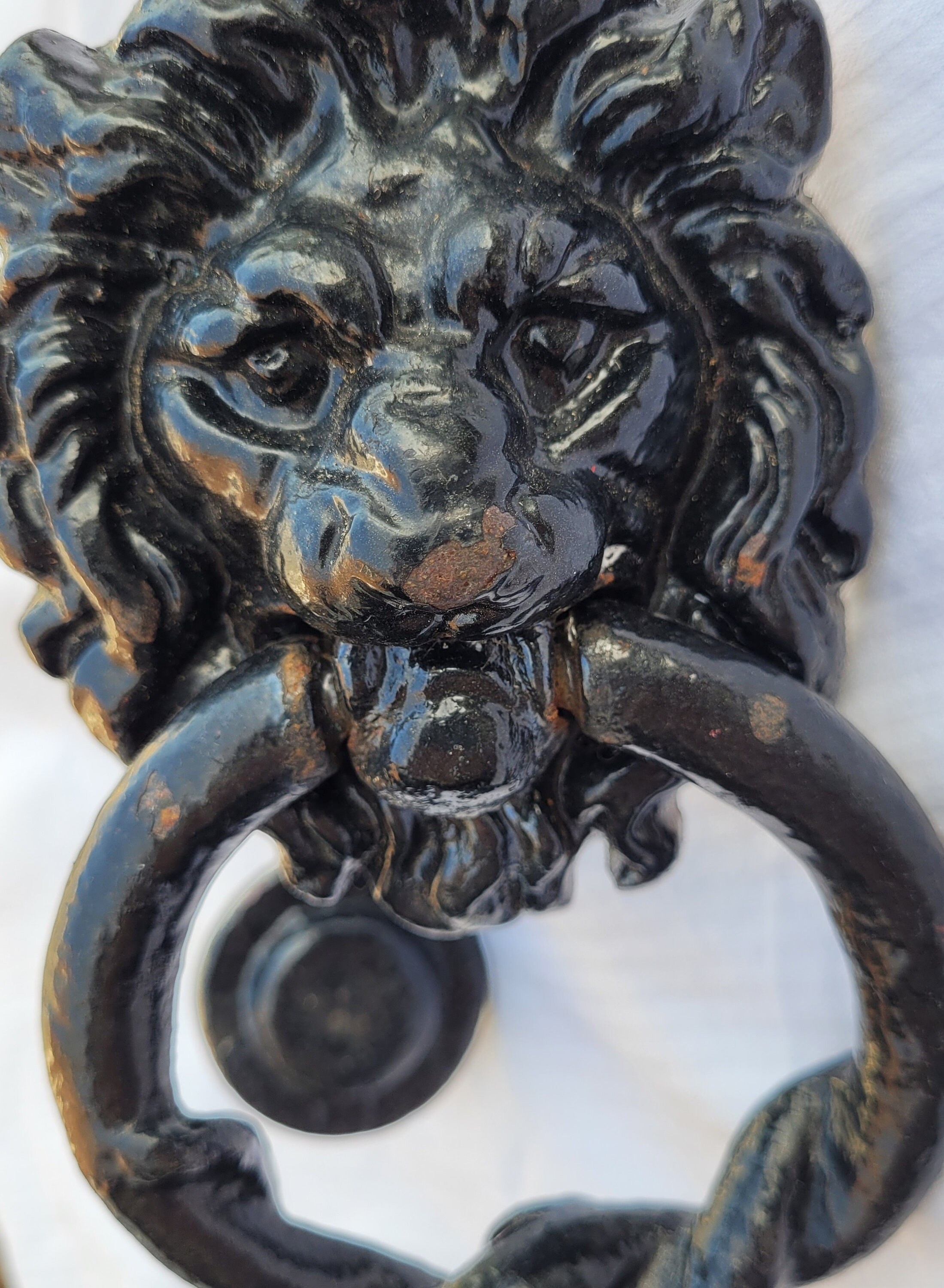 Antique Cast Iron Lion Mask Door Knocker - Etsy