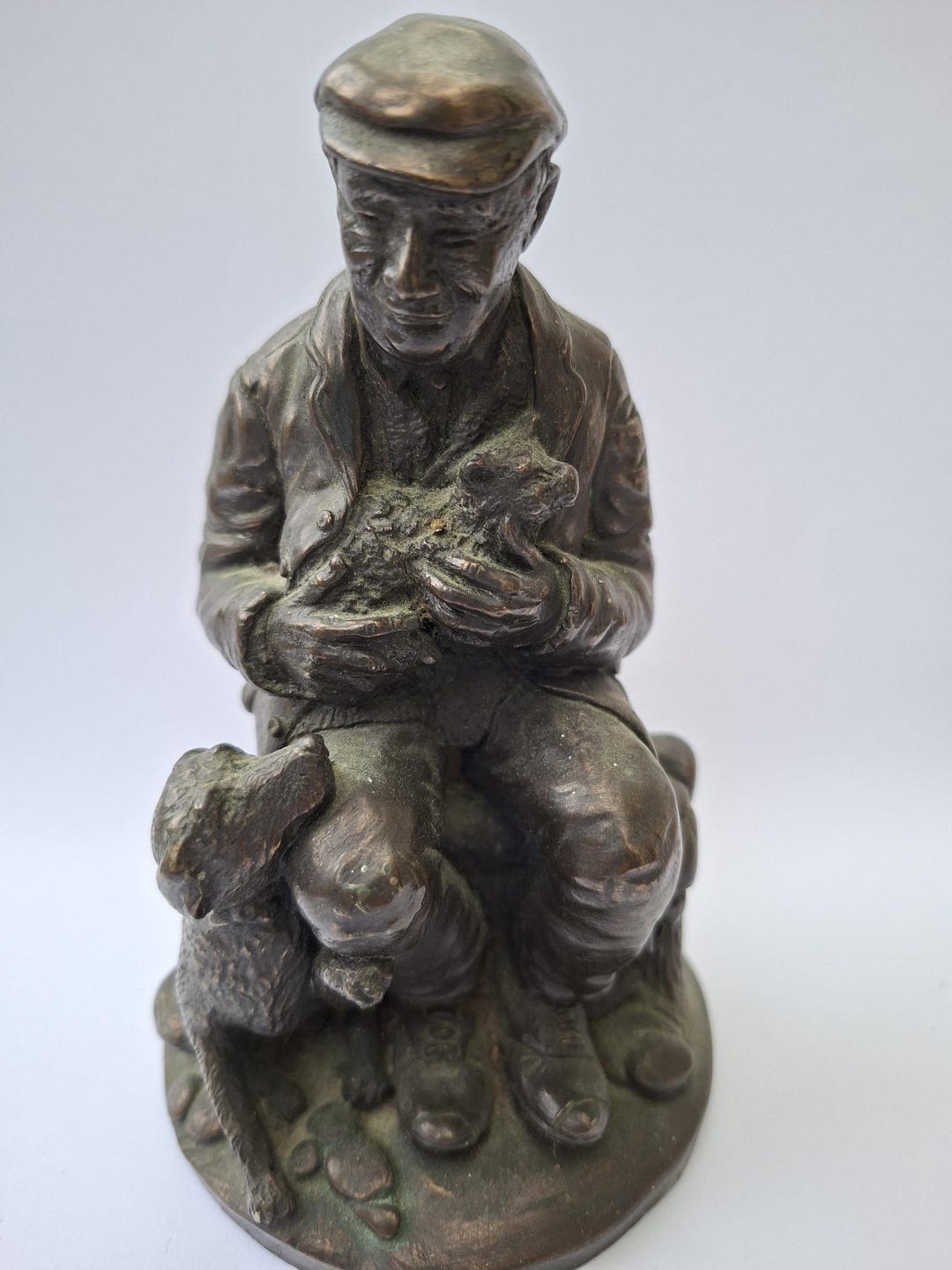 Heredities Cold Cast Bronze Shepherd With Lamb and Dog - Etsy