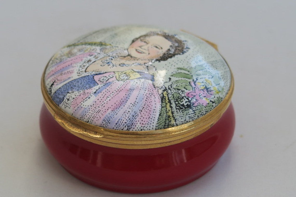 Crummles Enamels Enamel Trinket Box Queen Mother's 80th Birthday Ltd Ed - Etsy