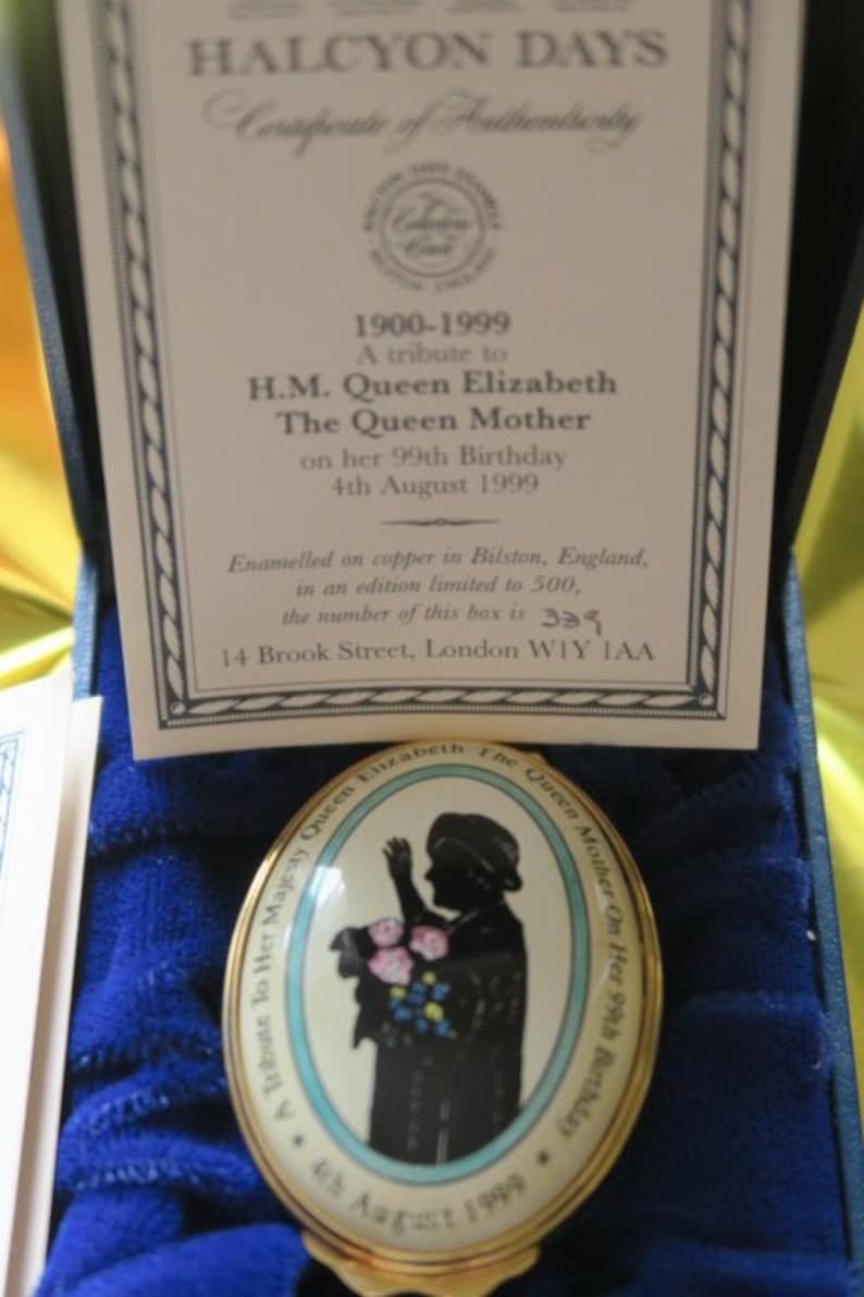 Halcyon Days Queen Mother 99th Birthday Trinket Box Le,collectors ...