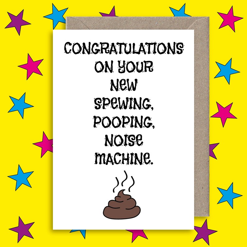 Funny New Baby Card Birth Cards Funny Baby Card - Etsy