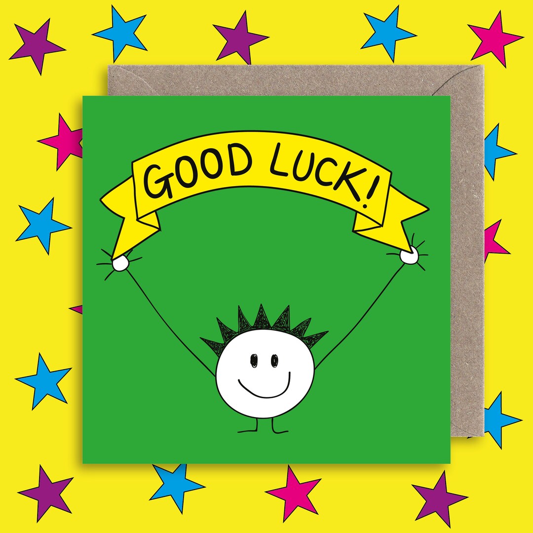 Cute Good Luck Card Good Luck New Job Card Good Luck Exams Etsy