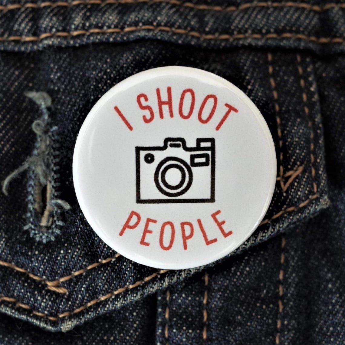Funny Photography Button Pin Badge I Shoot People Pin Badge | Etsy